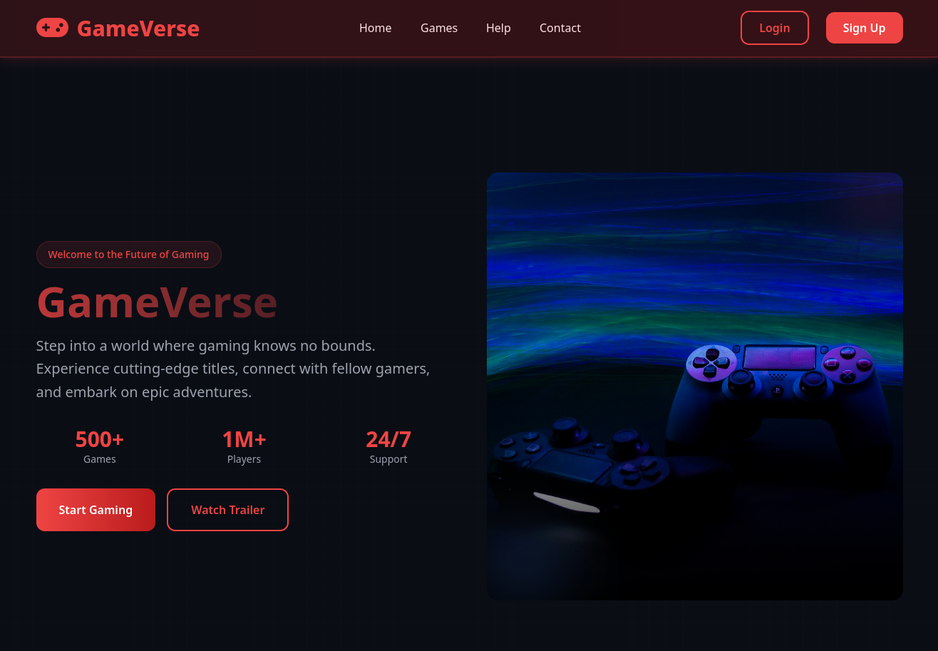 مشروع موقع ألعاب